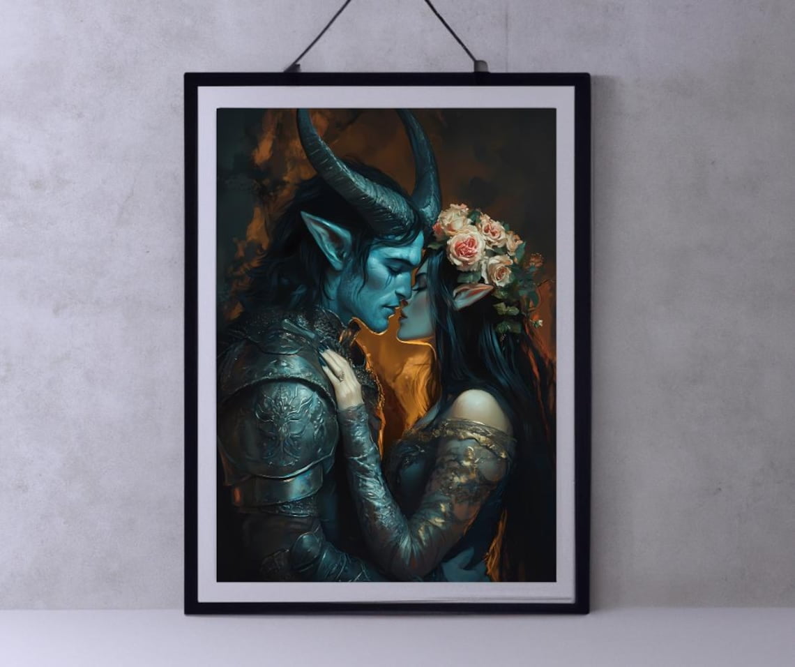 Hades And Persephone Art Print - Dark Academia Poster, Gothic Love Wall ...