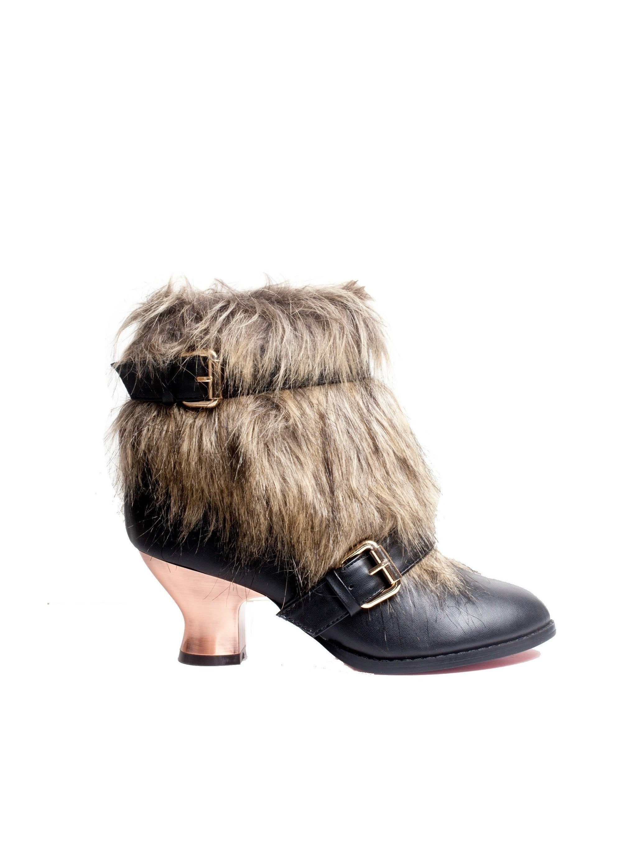 Hades Shoes H-ELEN Animal friendly fur and synthetic leather low boot ...