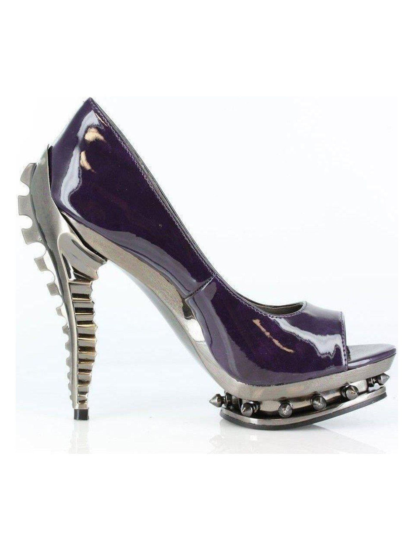 Hades Shoes H-Ripley 5 inch Platform Heel Steampunk Patent Peep Toe ...