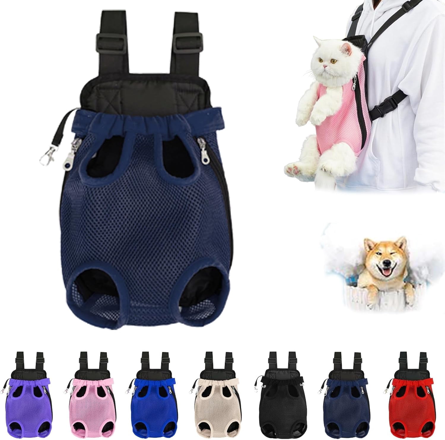 Hadexperienced Pet Travel Leg-Out Backpack, Adjustable Front Cat Dog ...