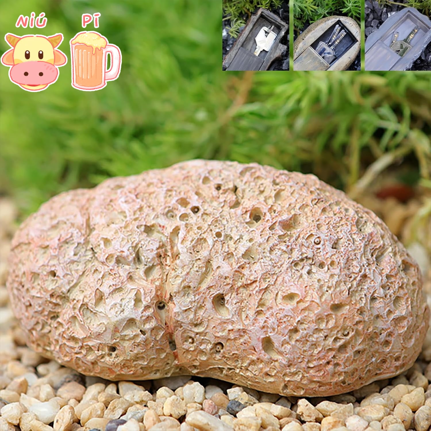 Hadexperienced Stone Key Storage, Simulated Stone Hiding Key, Hide Keys ...