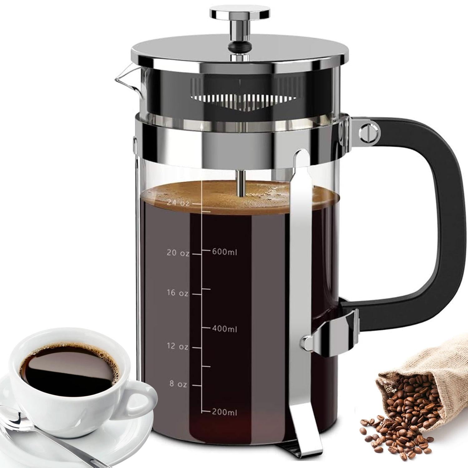 HadinEEon French Press Coffee Maker 34oz Stainless Steel with 4 Filters ...