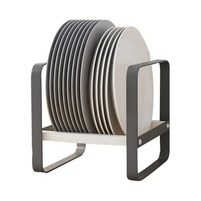 HadinEEon Kitchen Plate Holder Organizer Shelf-Space Saving Dish Rack ...