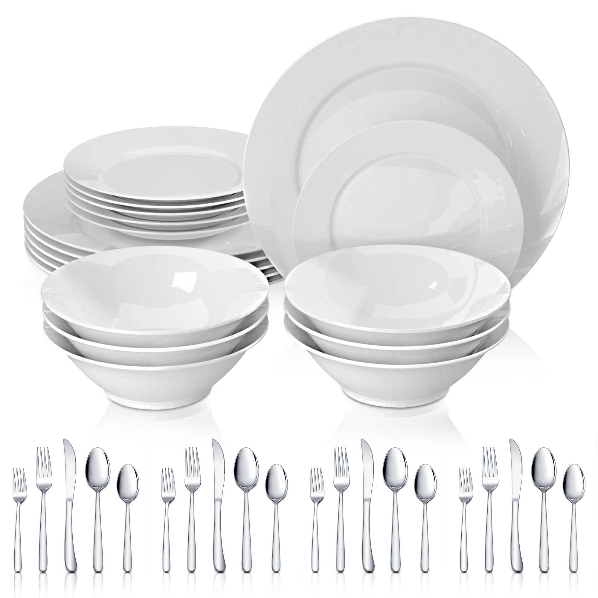 Walmart 18-Piece Everyday Dining Set, Dishes Complete Service for 6 ...