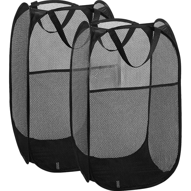 Hadineeon Pop-up Mesh Laundry Hamper, TOP CLOTHS, Foldable, 2 Pack ...