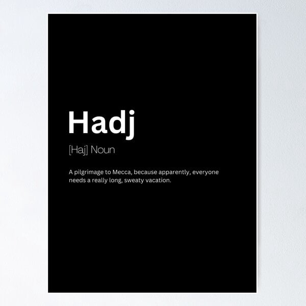 Hadj Dictionary Definition Poster Wall Art, Modern Wall Decor For ...