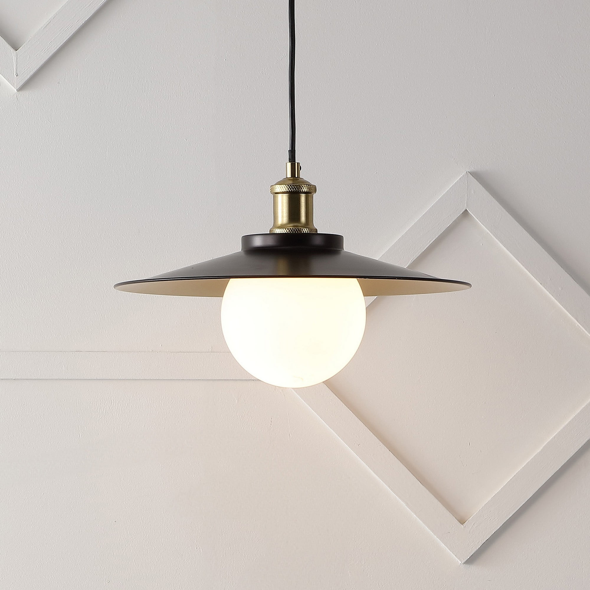 JONATHAN Y Hadley 14.5" 1-Light Scandinavian Farmhouse Iron/Frosted ...