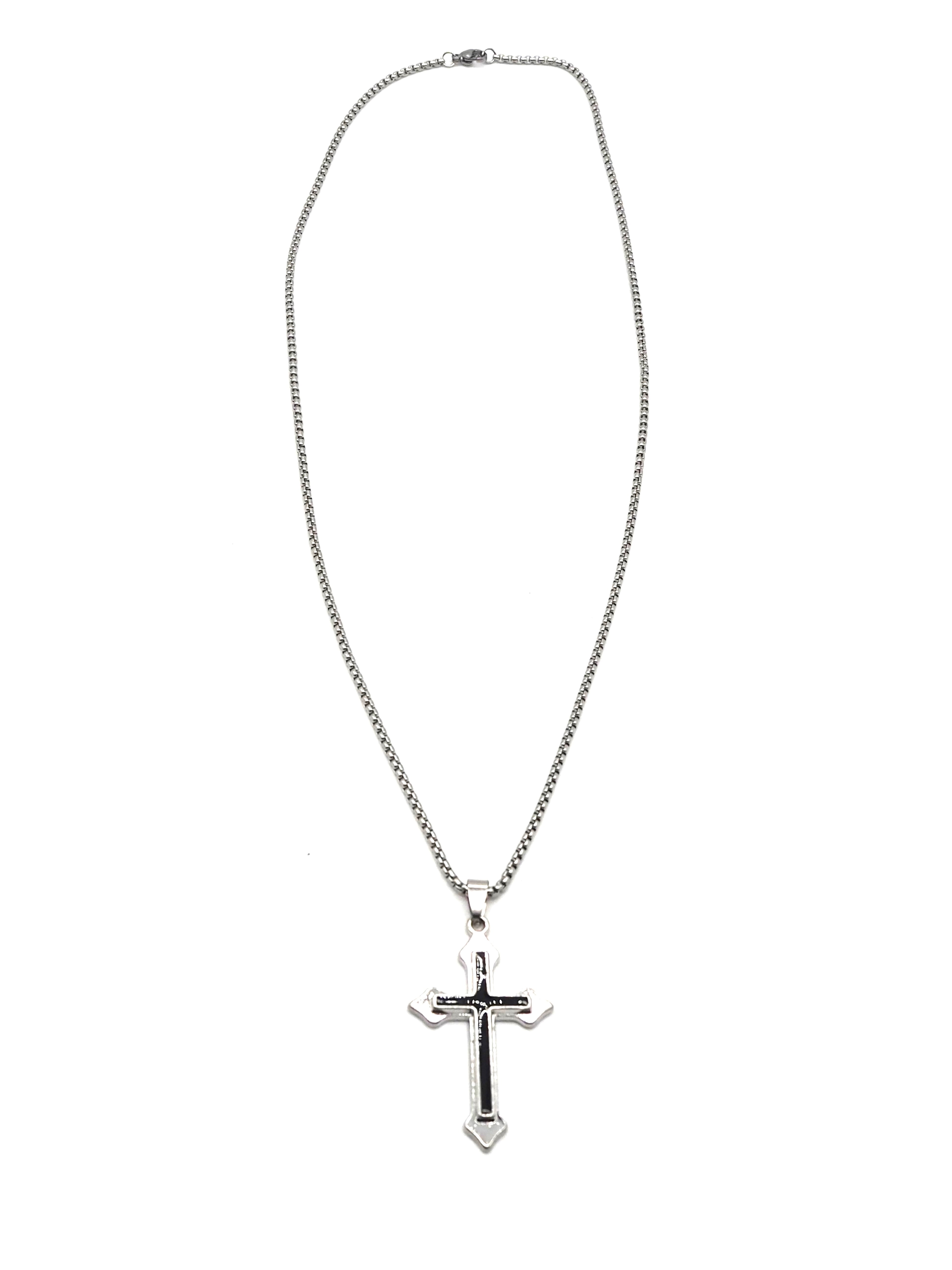 Hadley Cross Pendant Silver Necklace for Men - Walmart.com