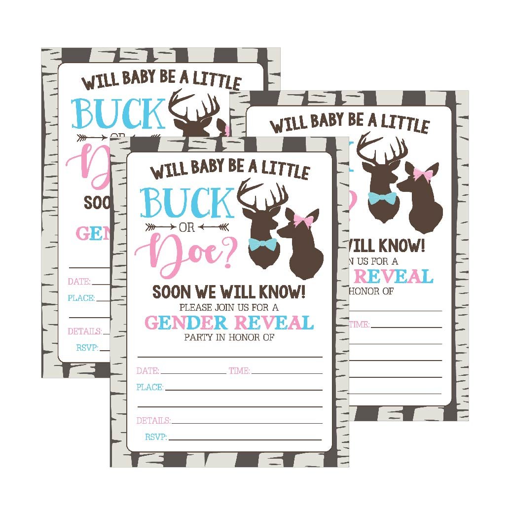 Hadley Designs 25 Buck or Doe Deer Gender Reveal Baby Shower Party ...