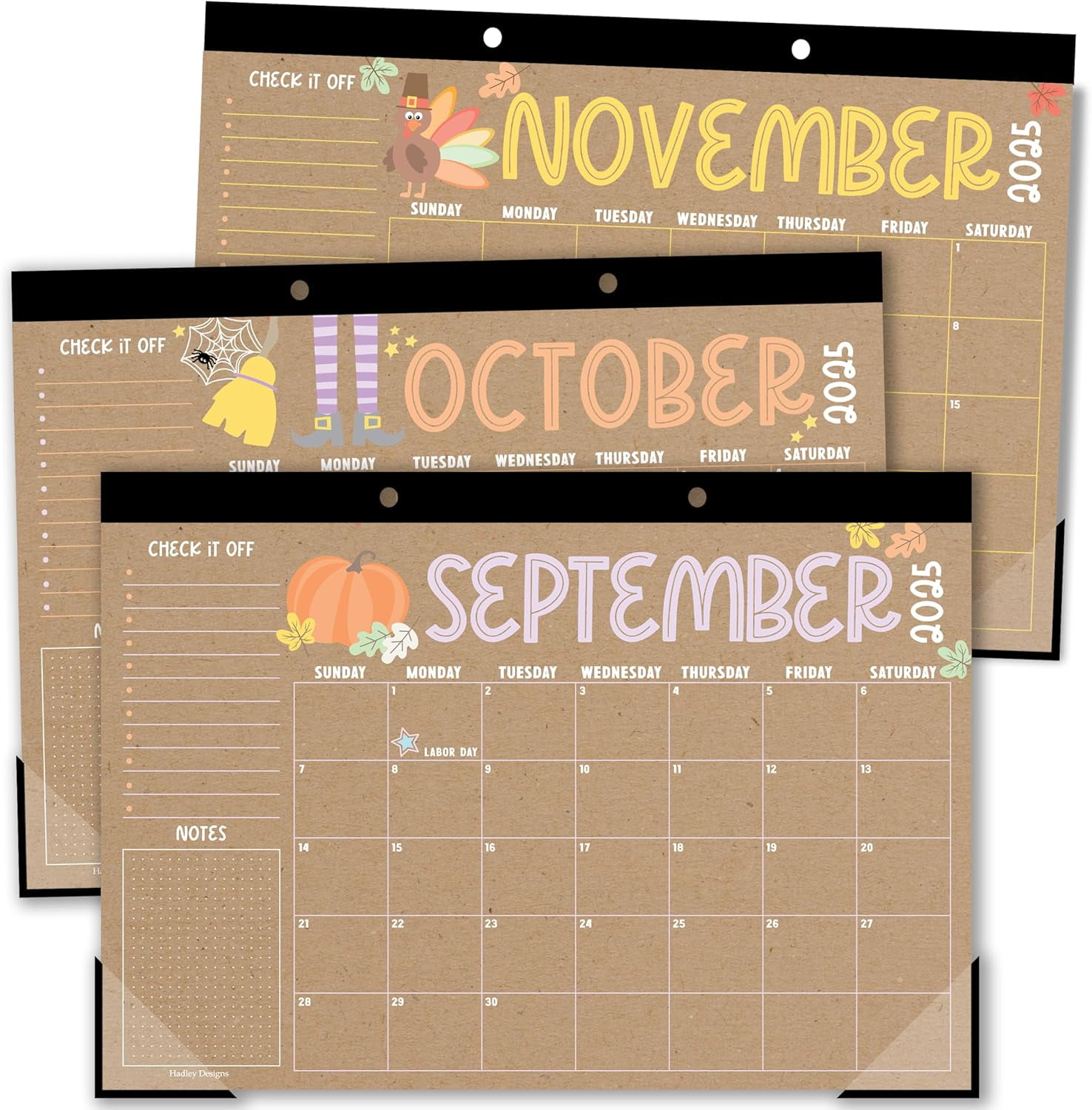Hadley Designs Teacher Desk Calendar 2026-2027 – 18-Month Desktop ...
