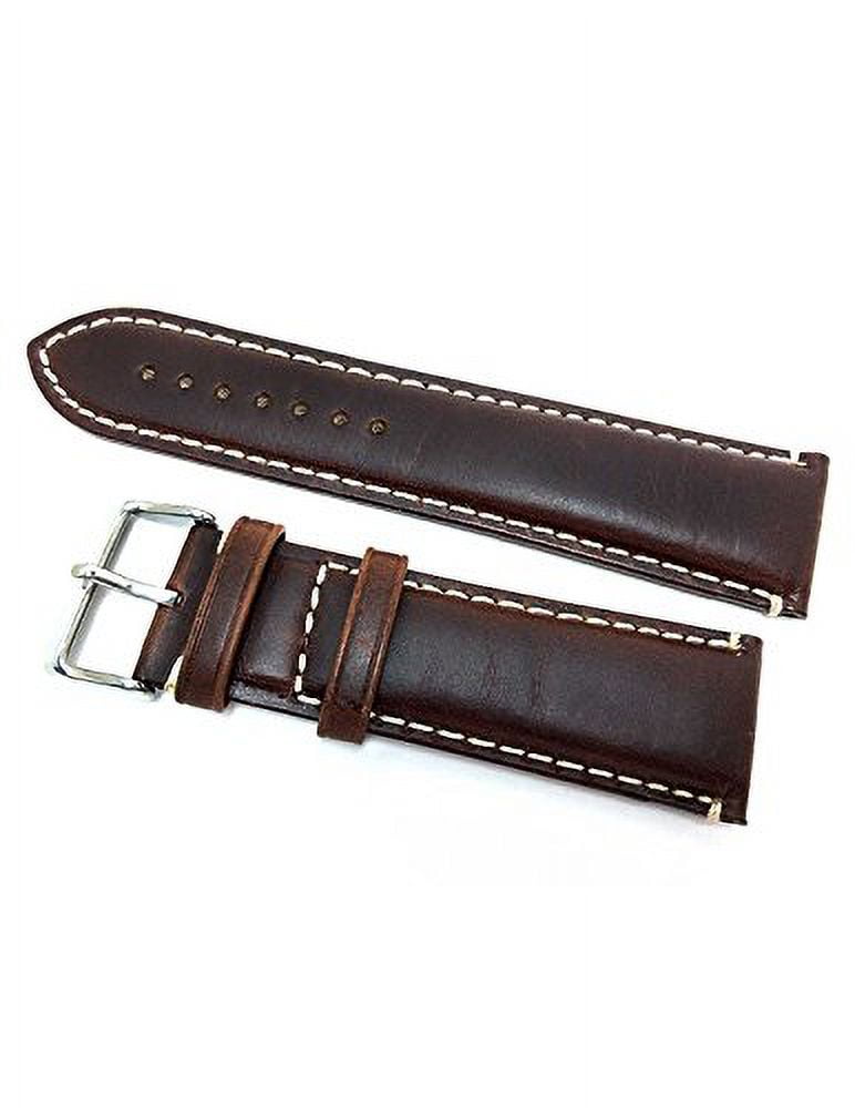 Hadley Roma 18mm Brown Oil Tan Leather Contrast Mens Watch Strap MS885 ...