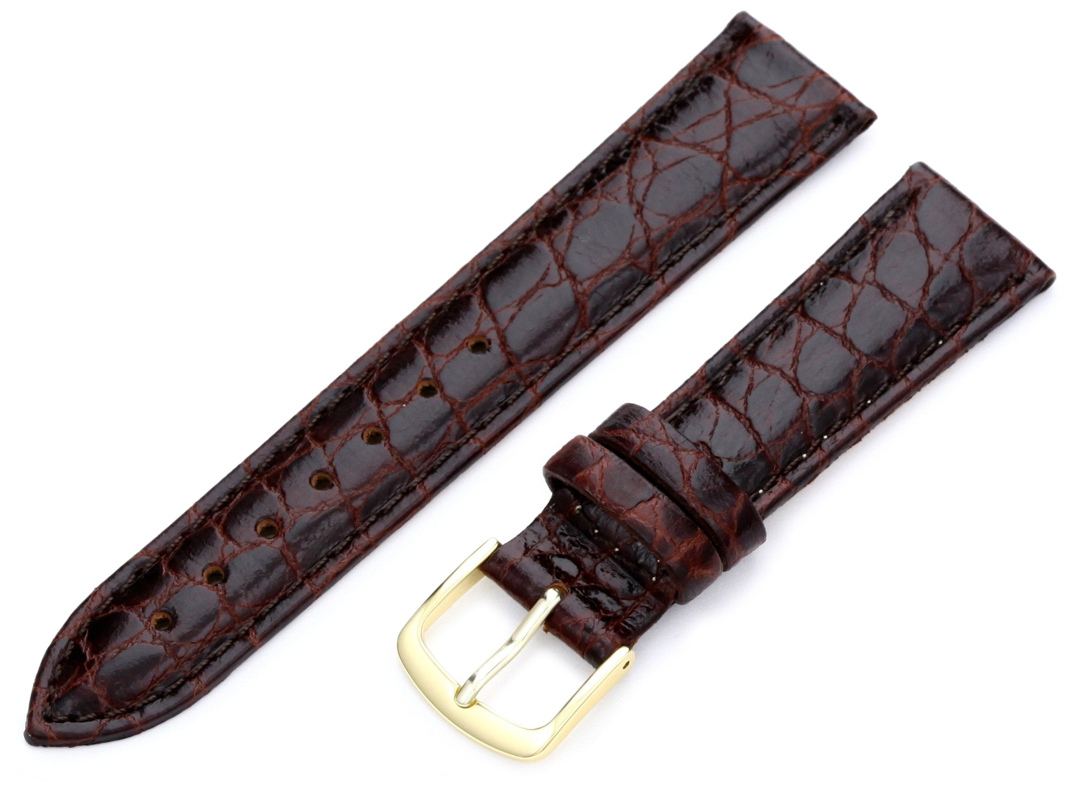 Hadley-Roma Women's LS-717 11mm Brown Crocodile Grain Watch Strap ...