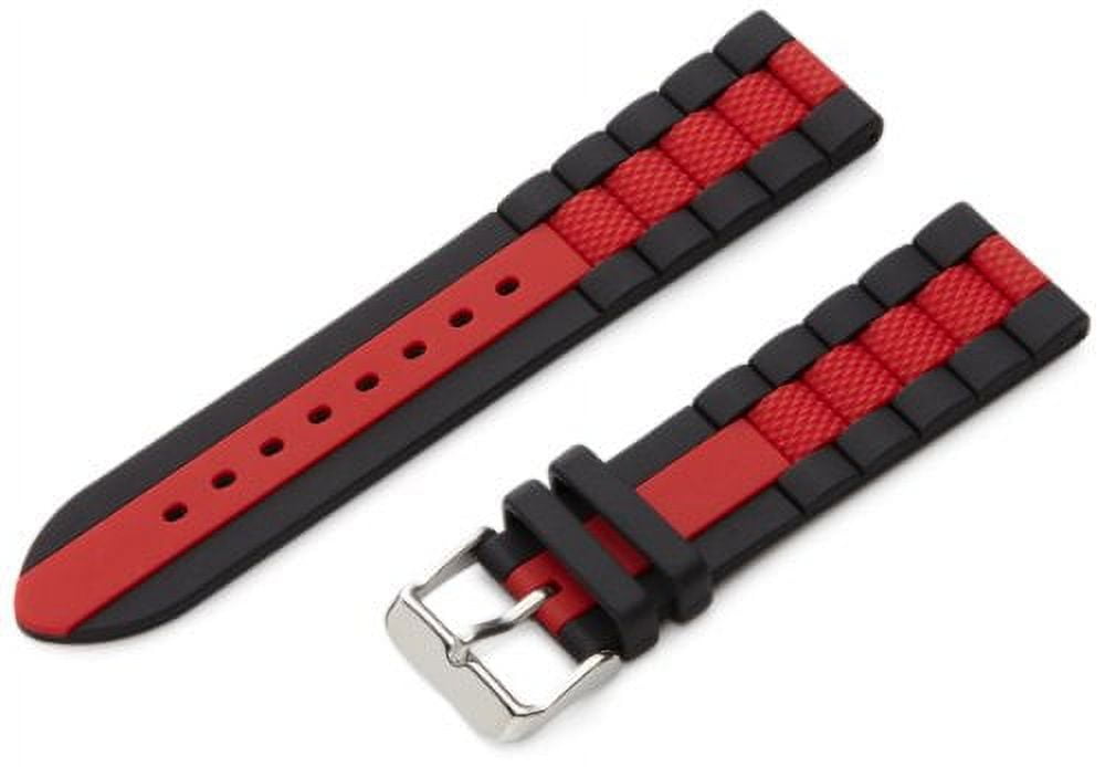 Hadley-Roma Men's 22-mm Genuine Silicone Diver Sport Watch Strap ...