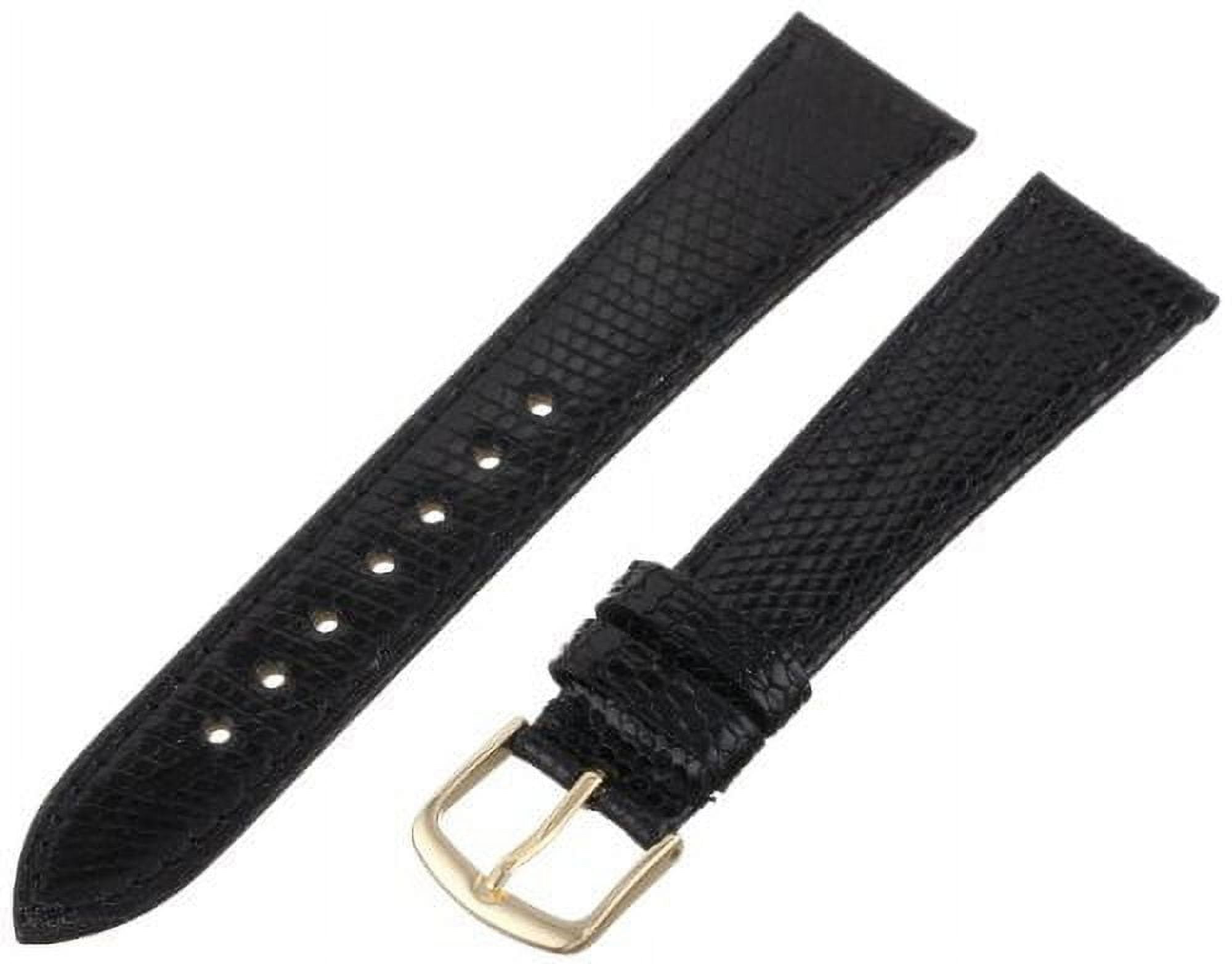 Hadley-Roma Men's Genuine Lizard Leather Watch Strap, 18mm, Black ...