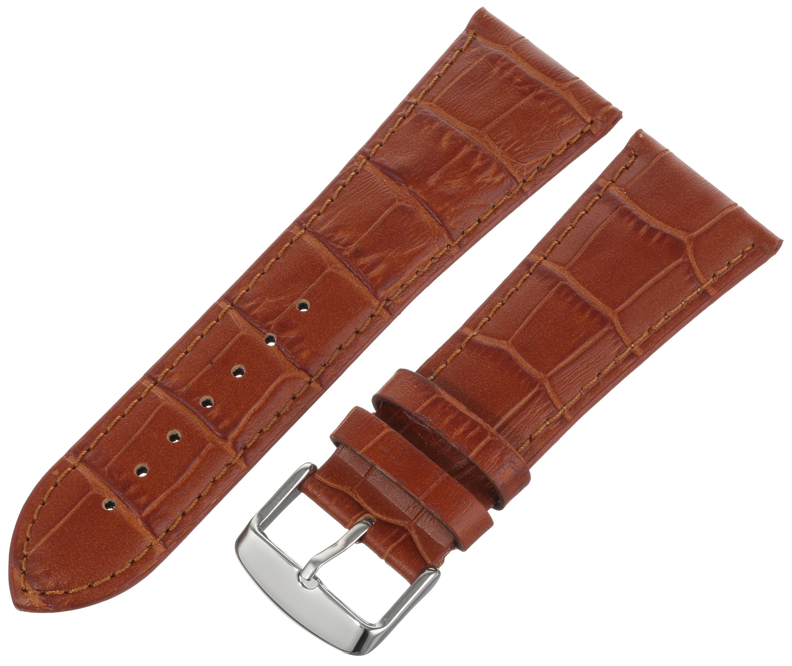 Hadley-Roma Men's 18mm Leather Watch Strap, Color:Beige (Model ...