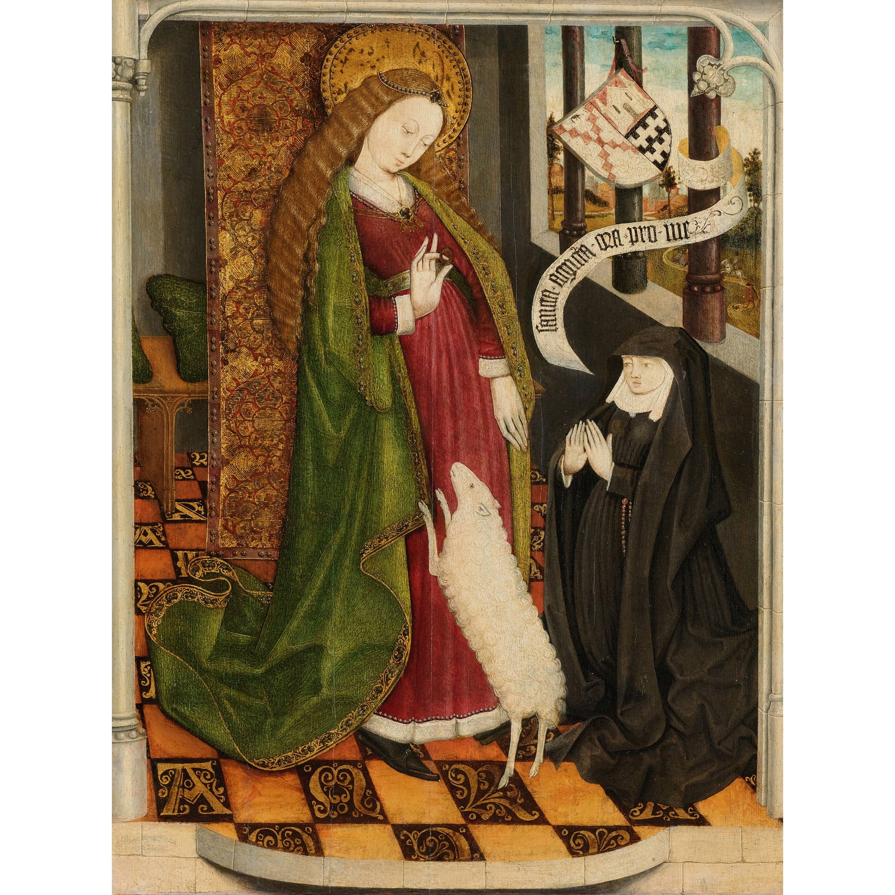 Haeck Kneeling Prayer Saint Agnes Painting Extra Large XL Wall Art ...