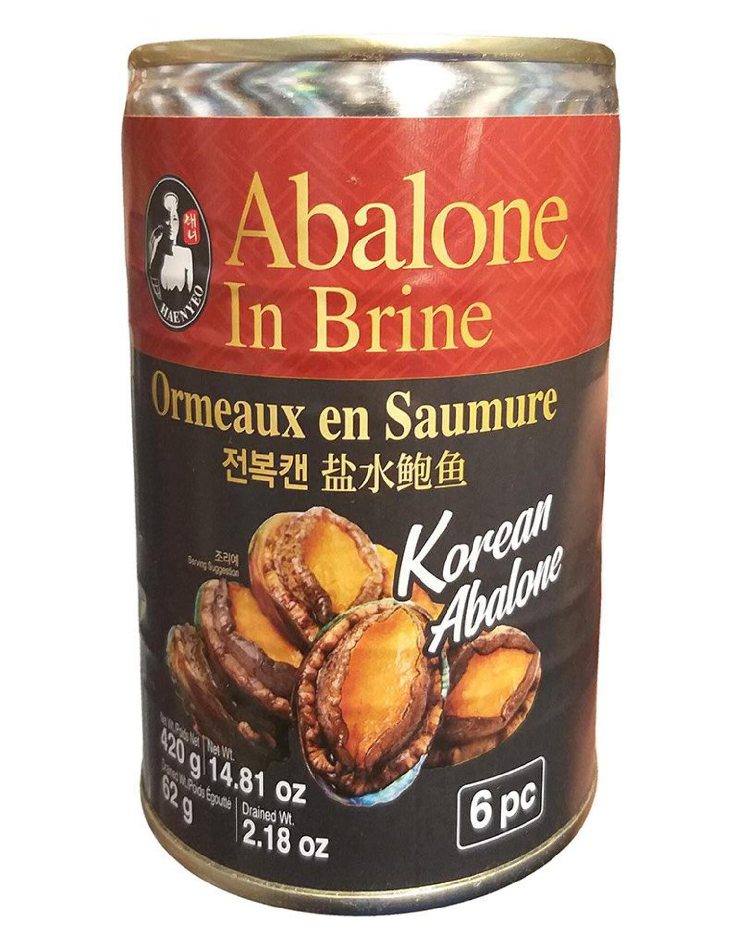 Haenyeo - Abalone in Brine (Korean Abalone), 14.81 Ounces (1 Can ...