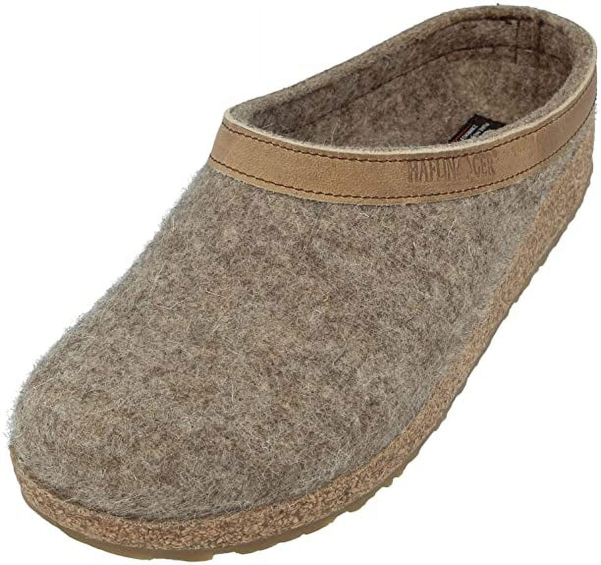 Haflinger Men's Wool Rubber Sole Felt Open Back Slippers, 7 US - Beige ...