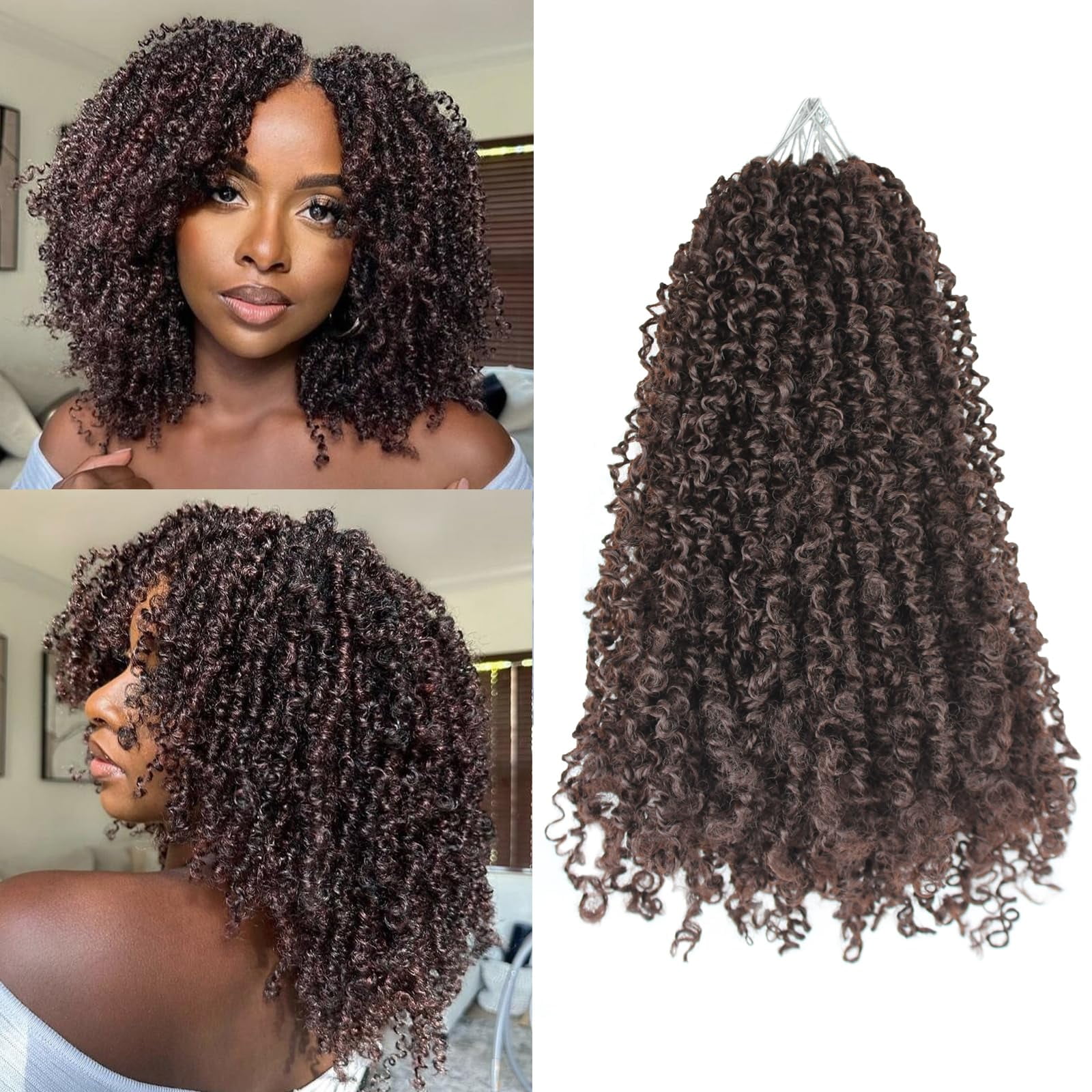 Haftaluv Yanky Twist Crochet Hair 12 Inch 9 Packs Pre Looped Mini Twist ...