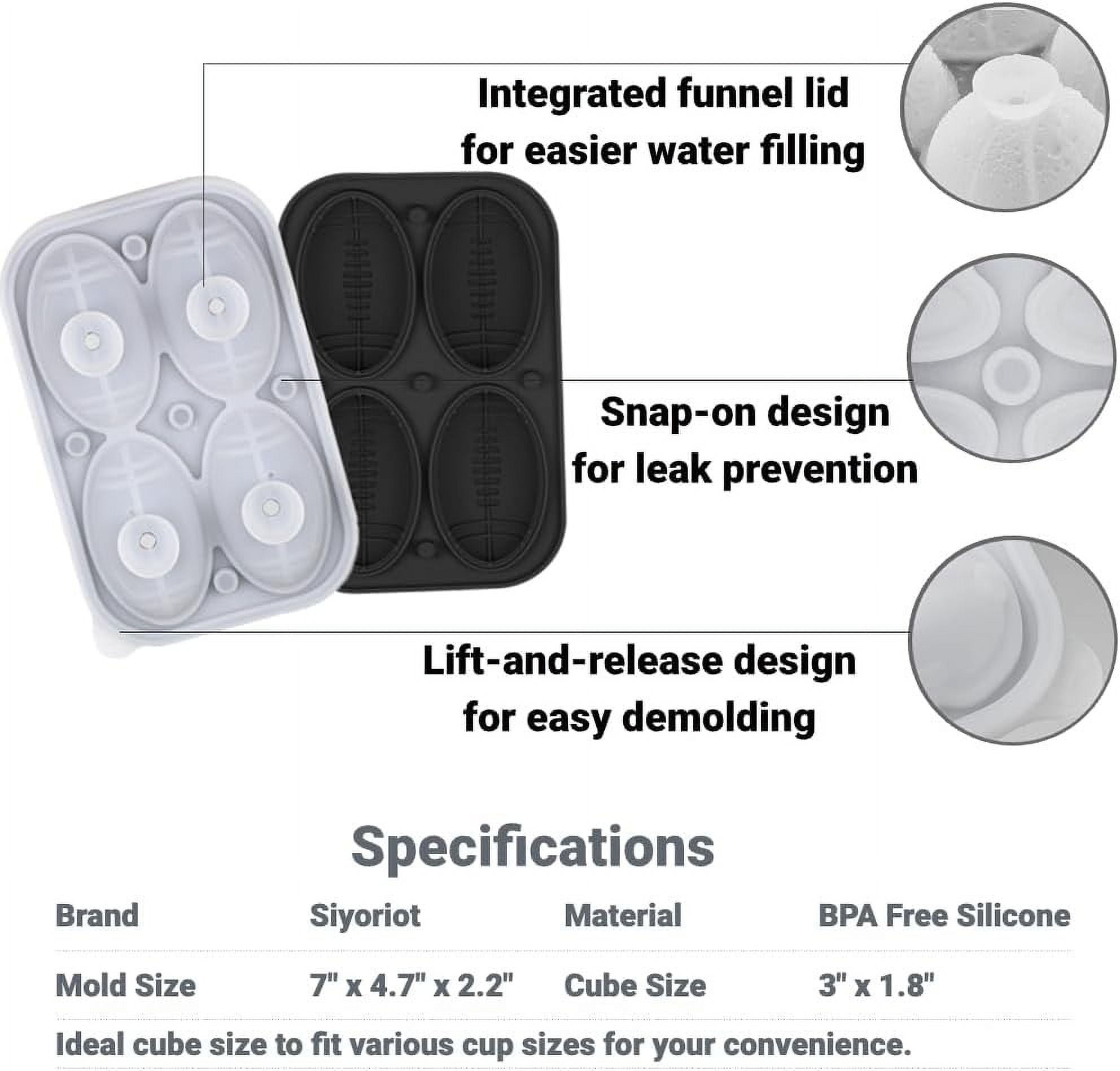 Haful Ice Cube Mold Silicone Moulds Set Sphere Giant Ice Maker with Lid ...