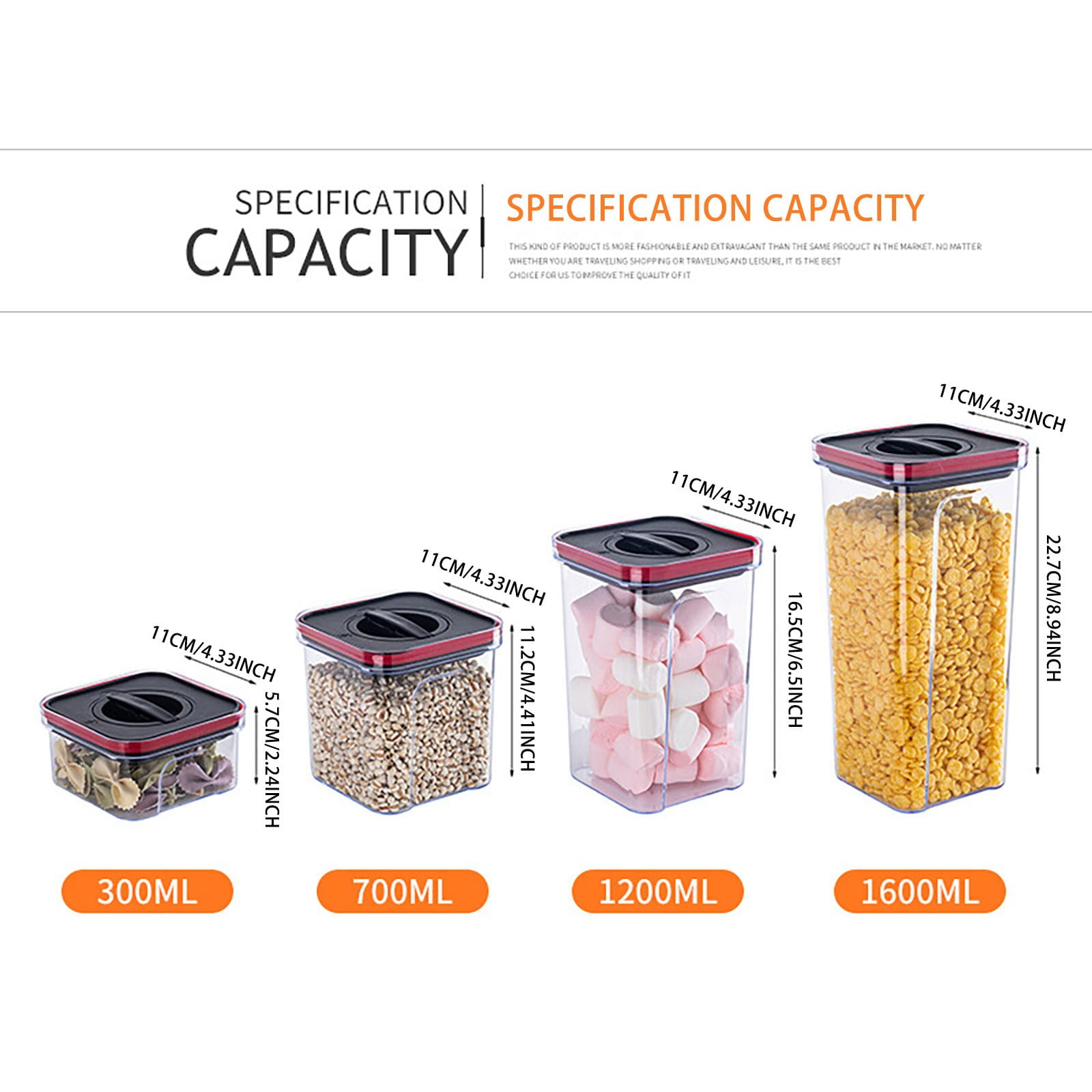 Haful Kitchen Storage Tankkitchen Pantry Airtight Seal Dry Storage with ...