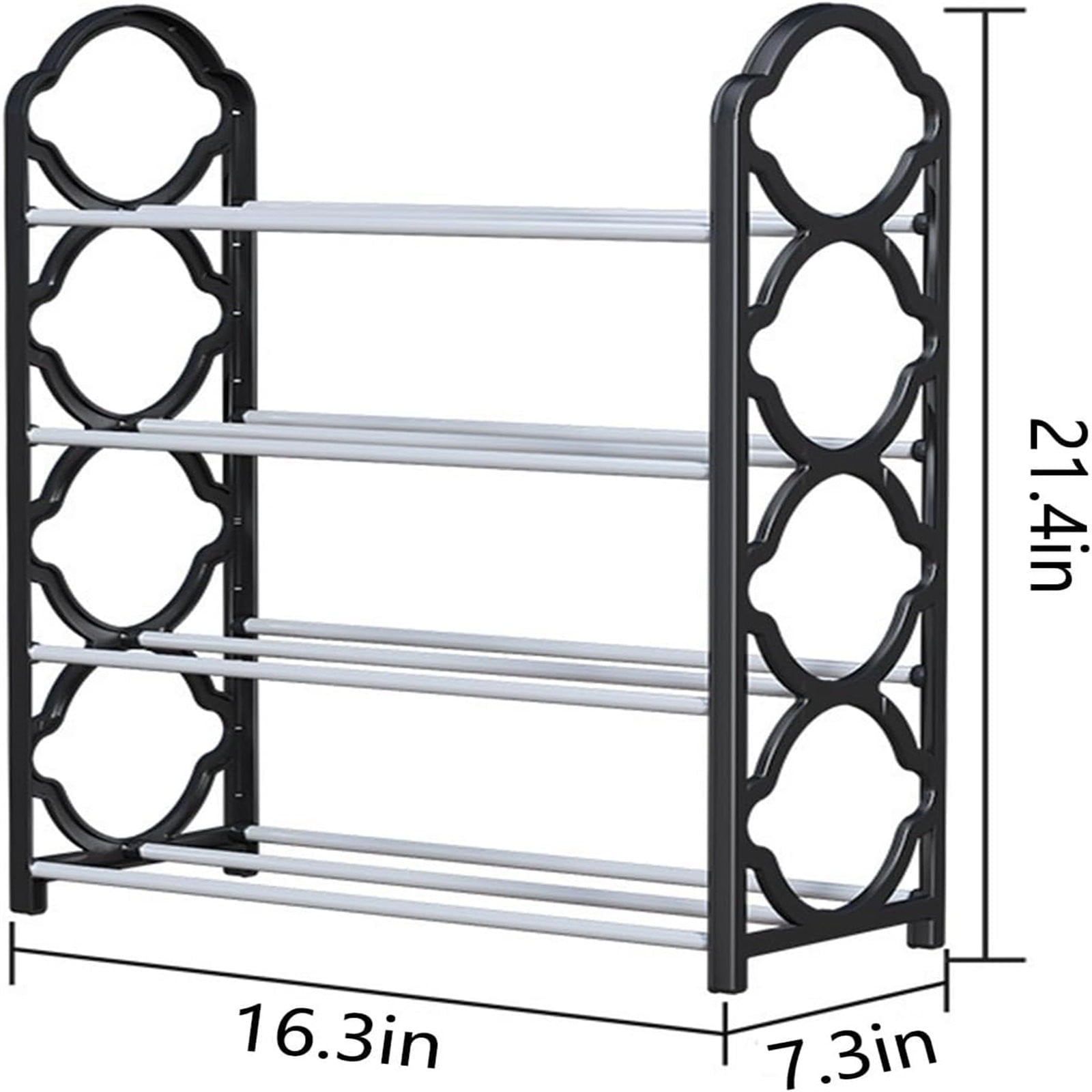 Haful Rack 4 Tier Stainless Steel Shoe Rack Easy to Install and Space ...
