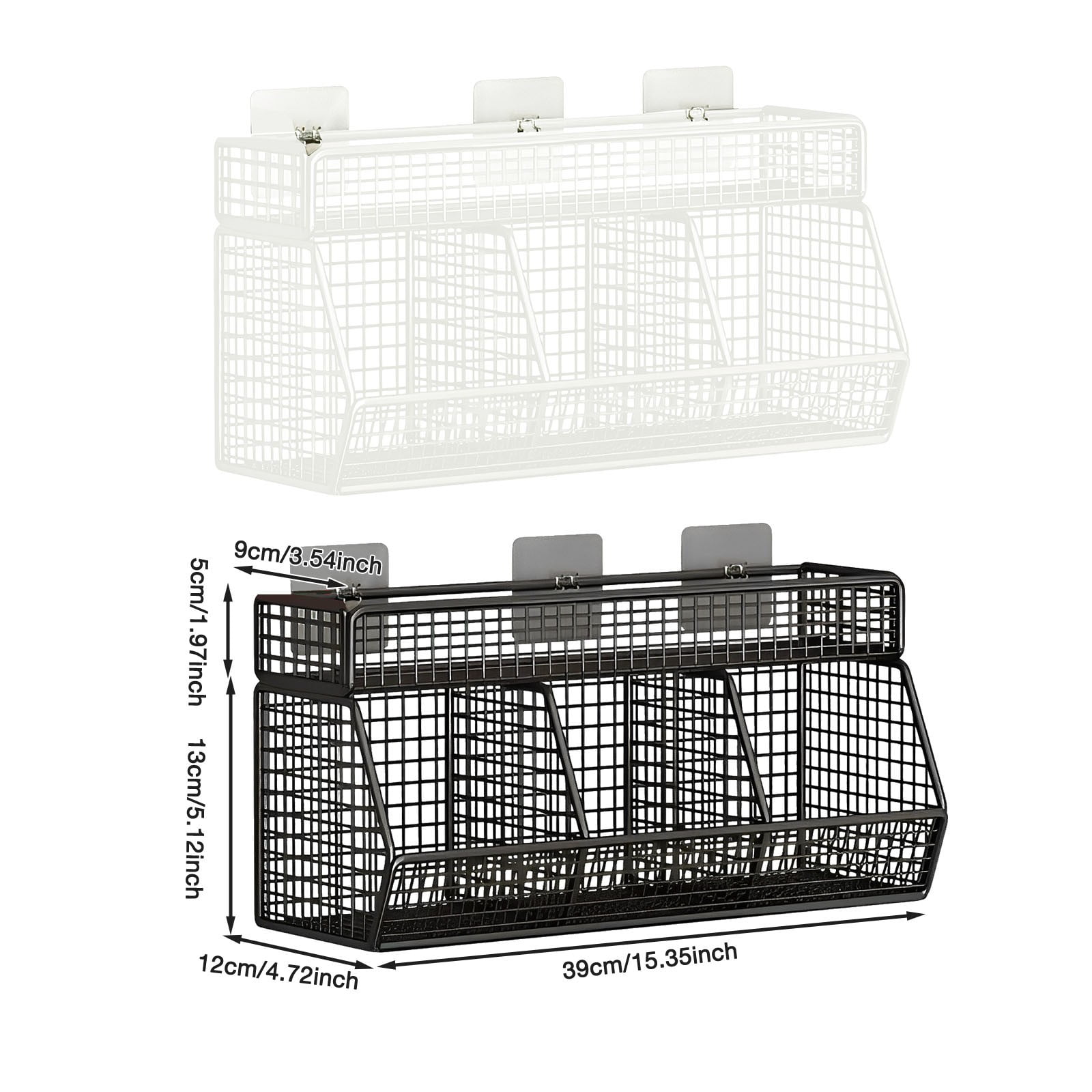 Haful Rack Wall Mounted Kitchen Shelves Small Item Organizer Wire Mesh ...