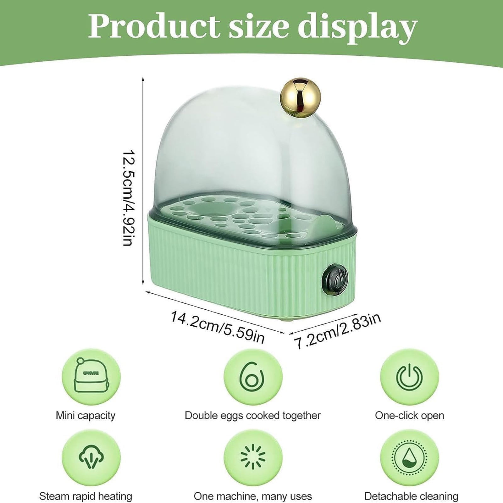 Haful Small Egg Cooker, Multi-Functional Egg Steamer, Whitenew Hard ...