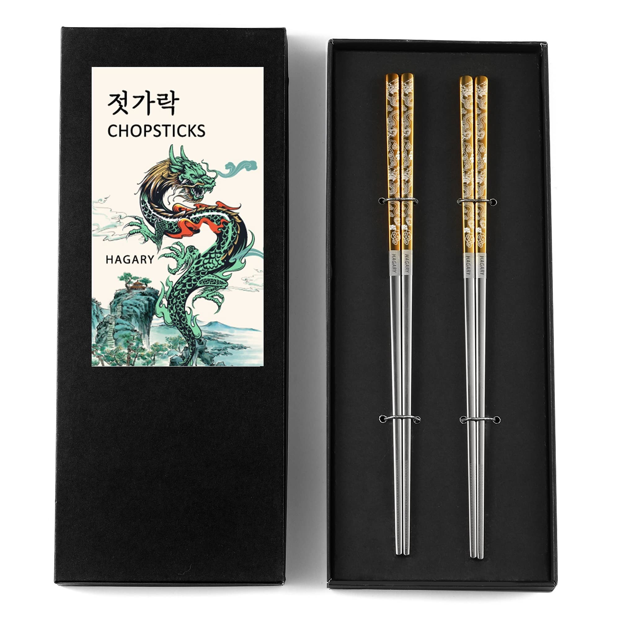 5 Pairs Stainless Steel Chopsticks Set, Metal Chopsticks, Reusable ...