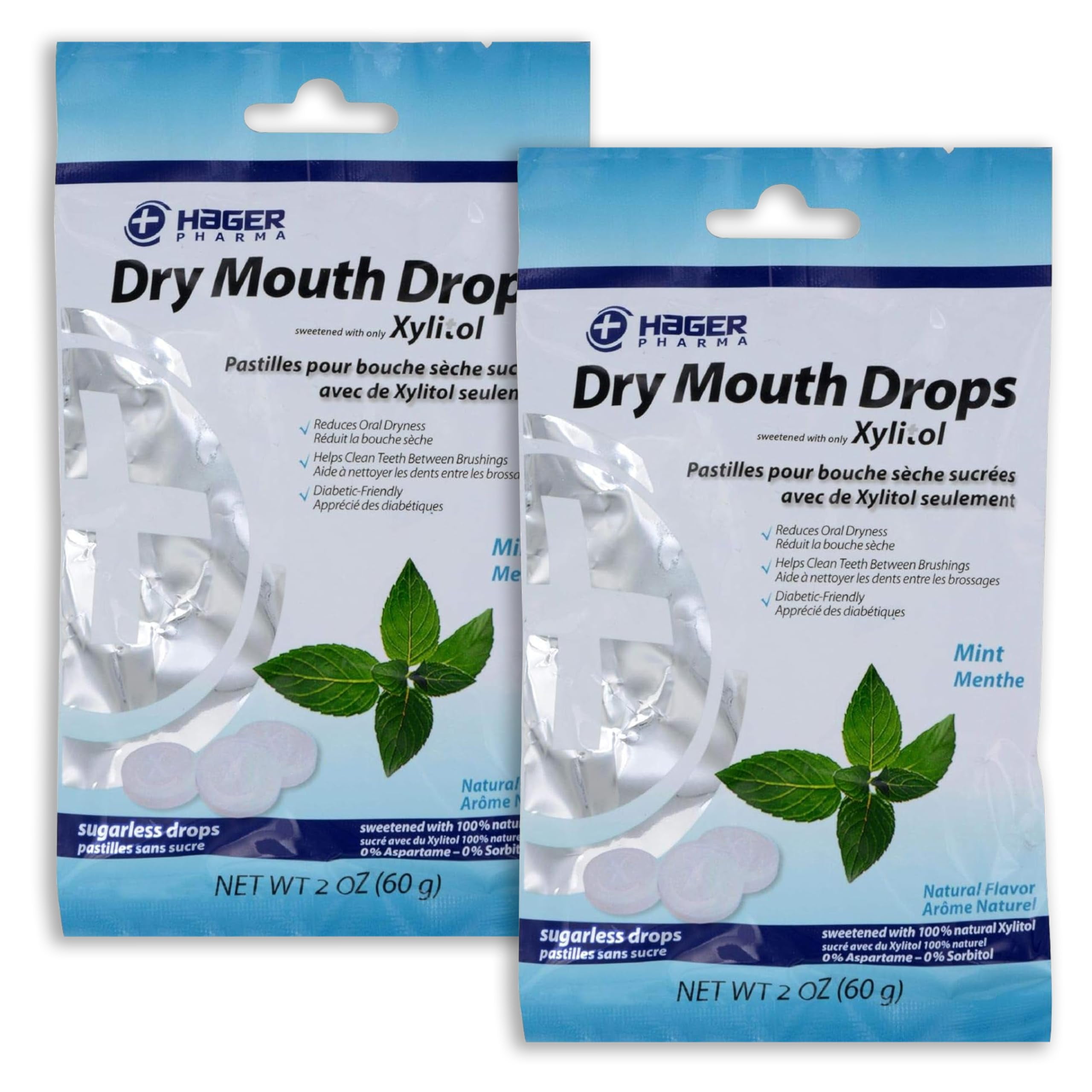 Hager Pharma Dry Mouth DNF2 Drops - Mint - Gluten Free - 2 oz (Pack of 2) - Walmart.com