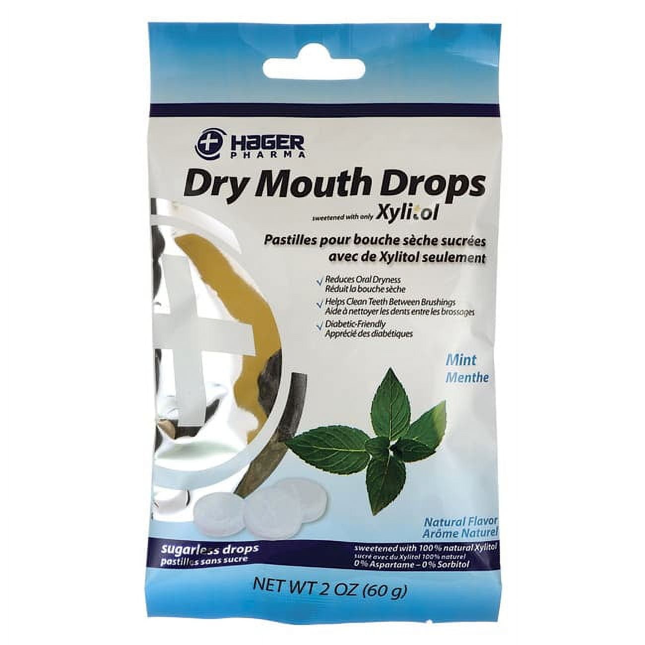 Hager Pharma Dry Mouth Drops with Xylitol, Mint 2 oz HSA/FSA Eligible ...