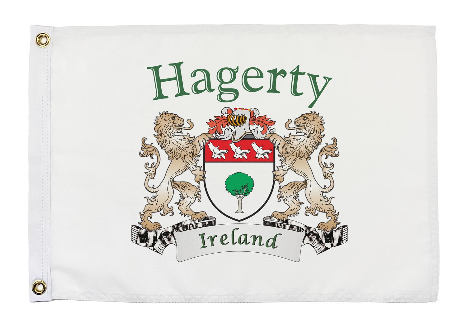 Hagerty Irish Coat of Arms Small White Flag - 16"x10.5" inches ...