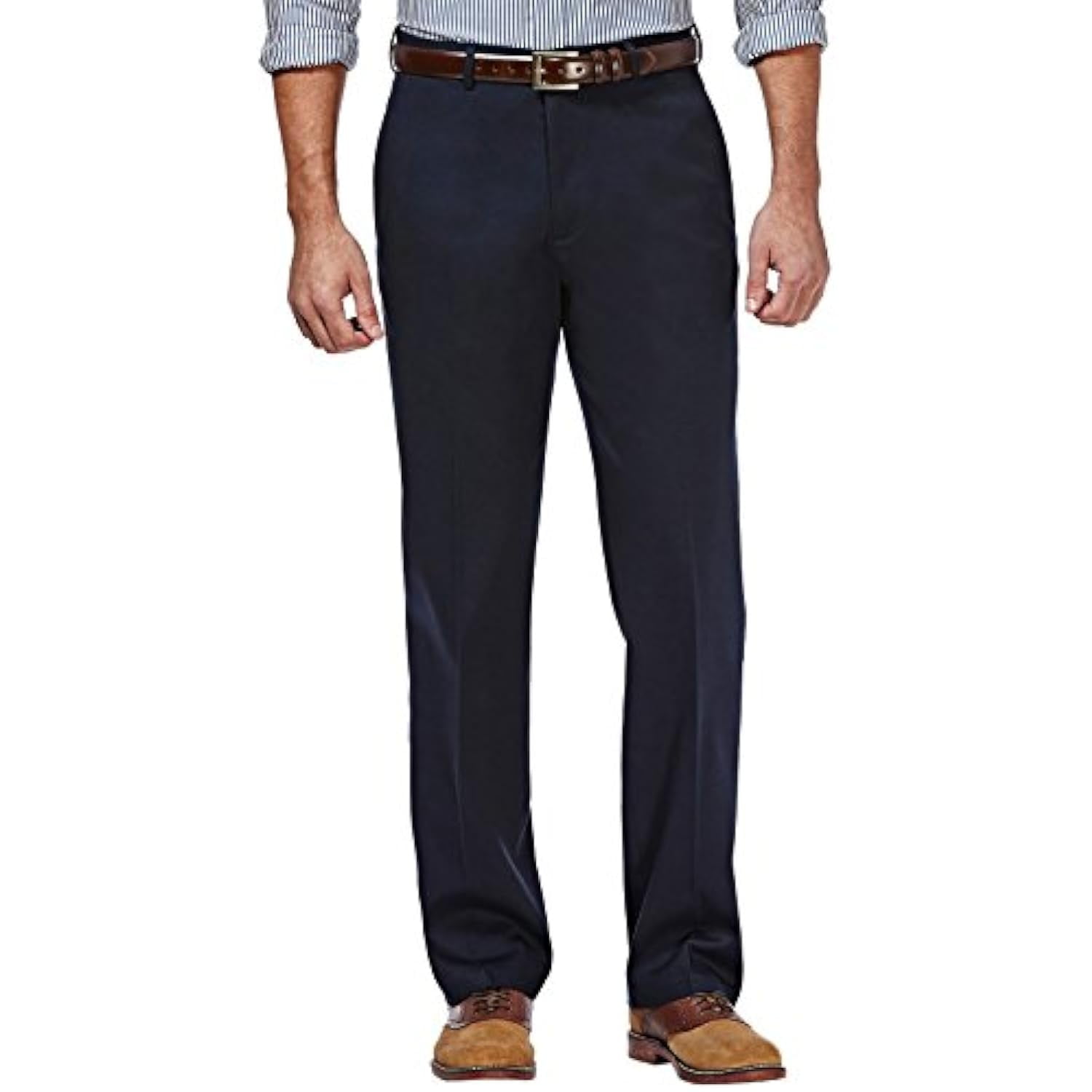 Haggar Clothing Men's Sustainable Stretch Chino Flat Front Straight Fit ...