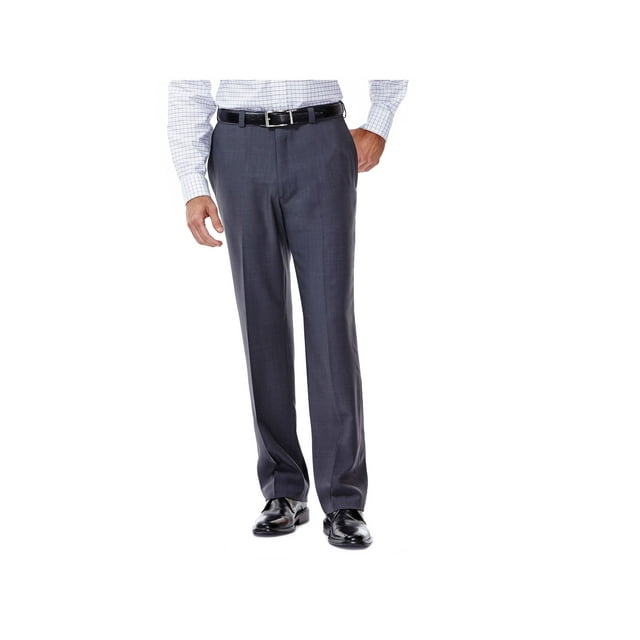 Haggar Men's E-CLO Stria Flat Front Dress Pant Classic Fit HD00218 ...