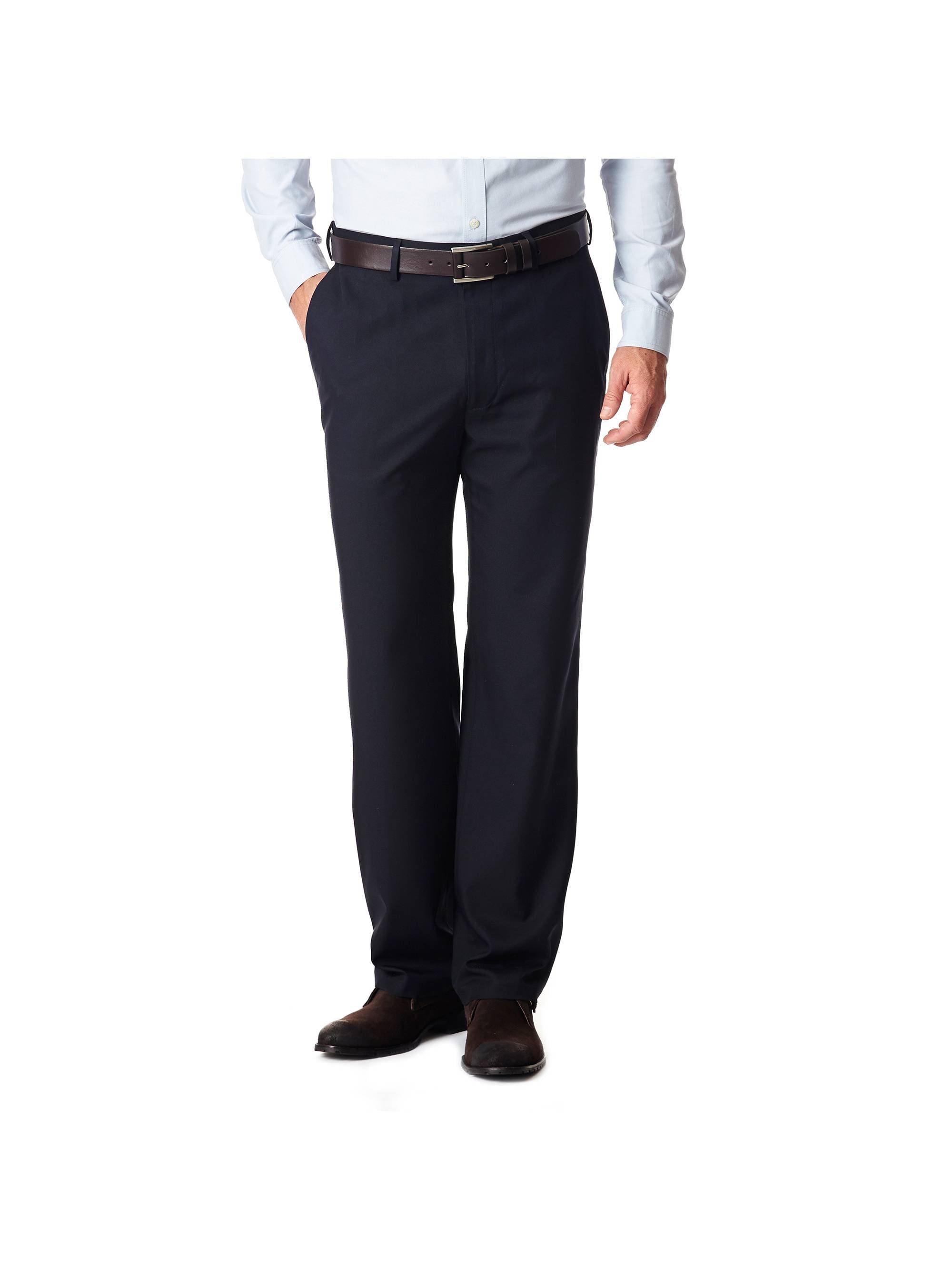 Haggar Men's Gabardine Flat Front Dress Pant Straight Fit HD00480 ...