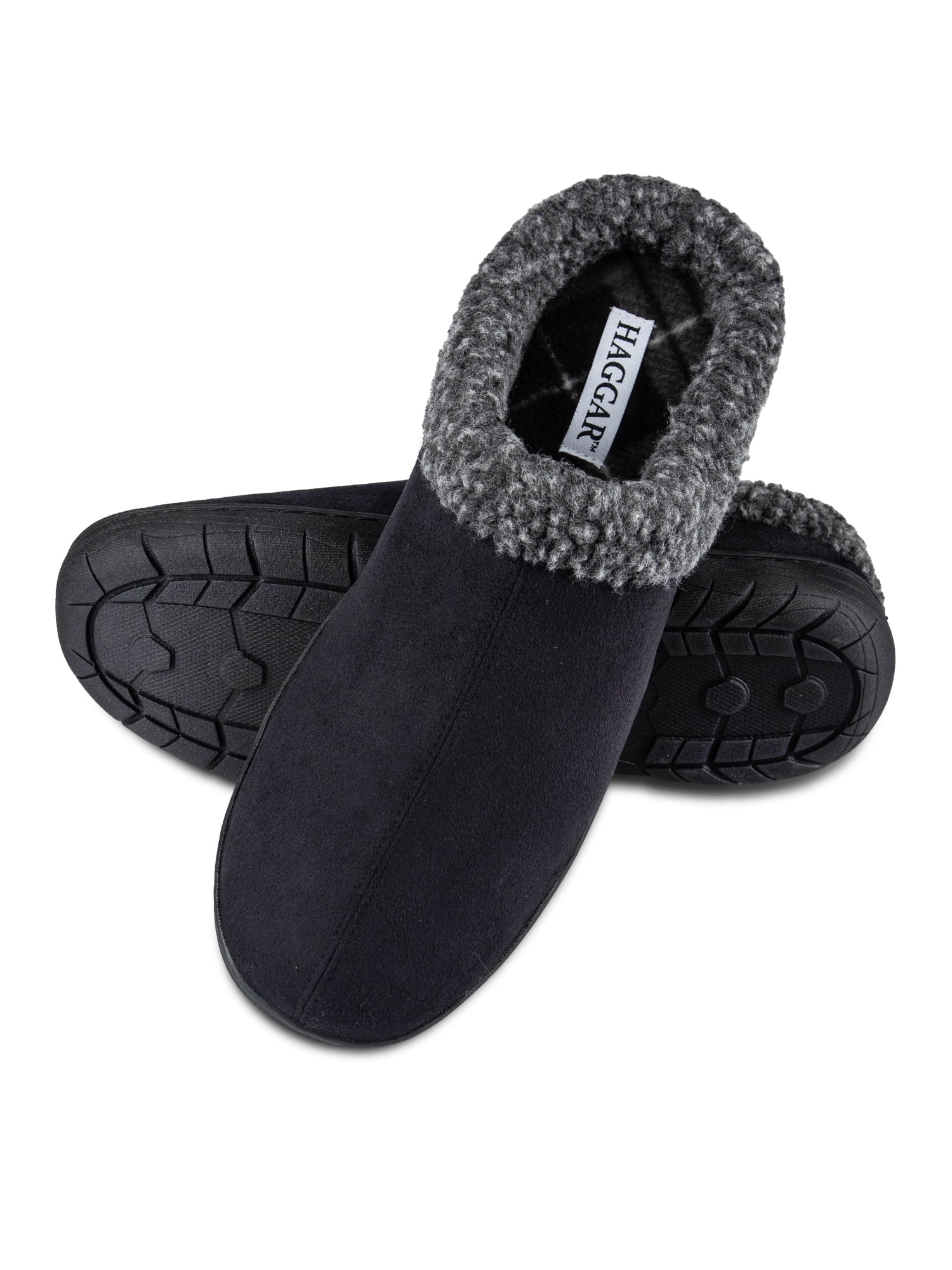 Haggar Men's Open Back Memory Foam Padded Clog Slippers with Indoor ...