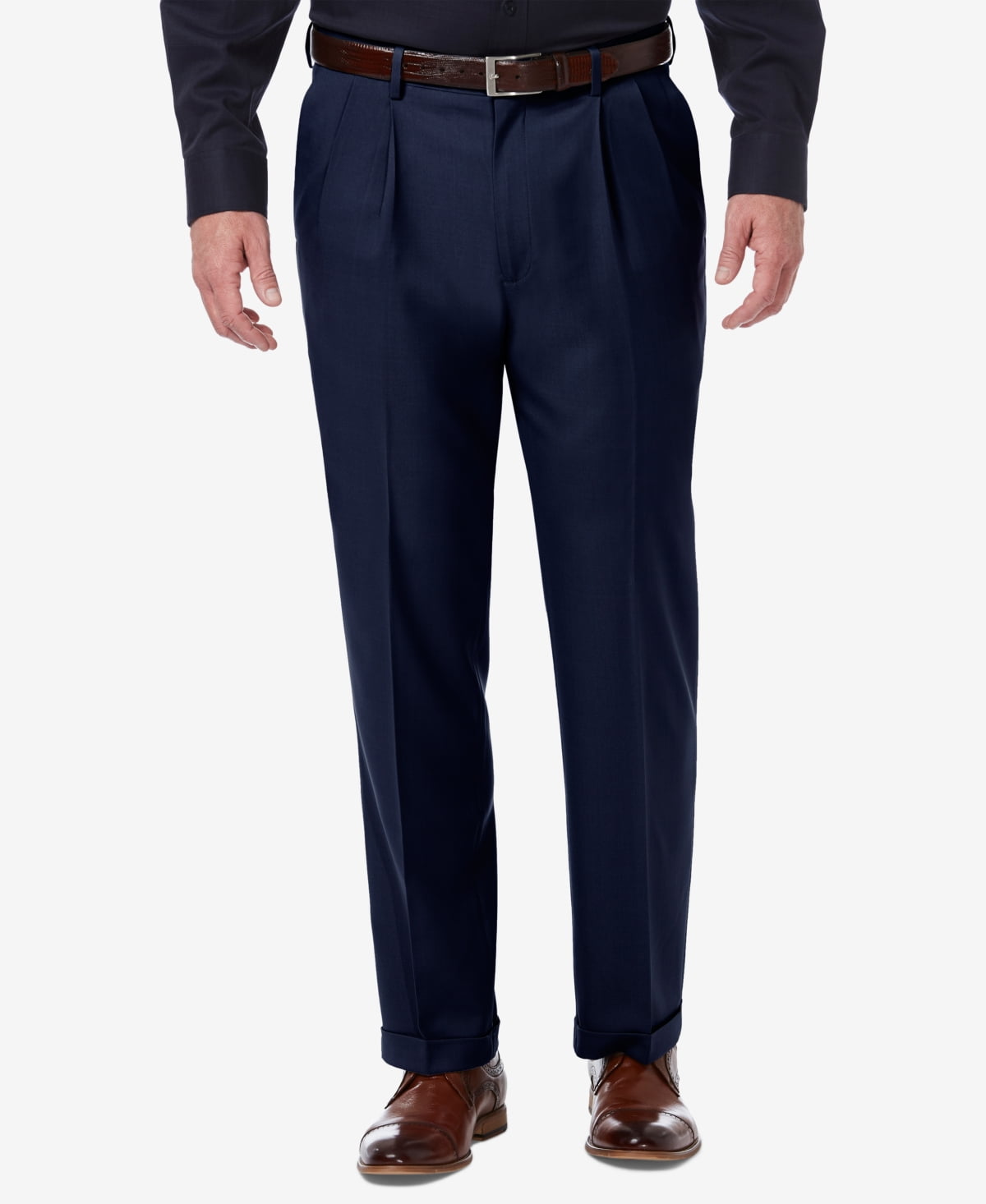 Oak Hill by DXL Men's Big and Tall Waist-Relaxer Pleated Oak Hill by DXL Men's Big and Tall Waist-Relaxer Pleated