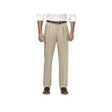 Haggar Men's Premium No Iron Khaki Pleat Front Pant Classic Fit HC10897 ...