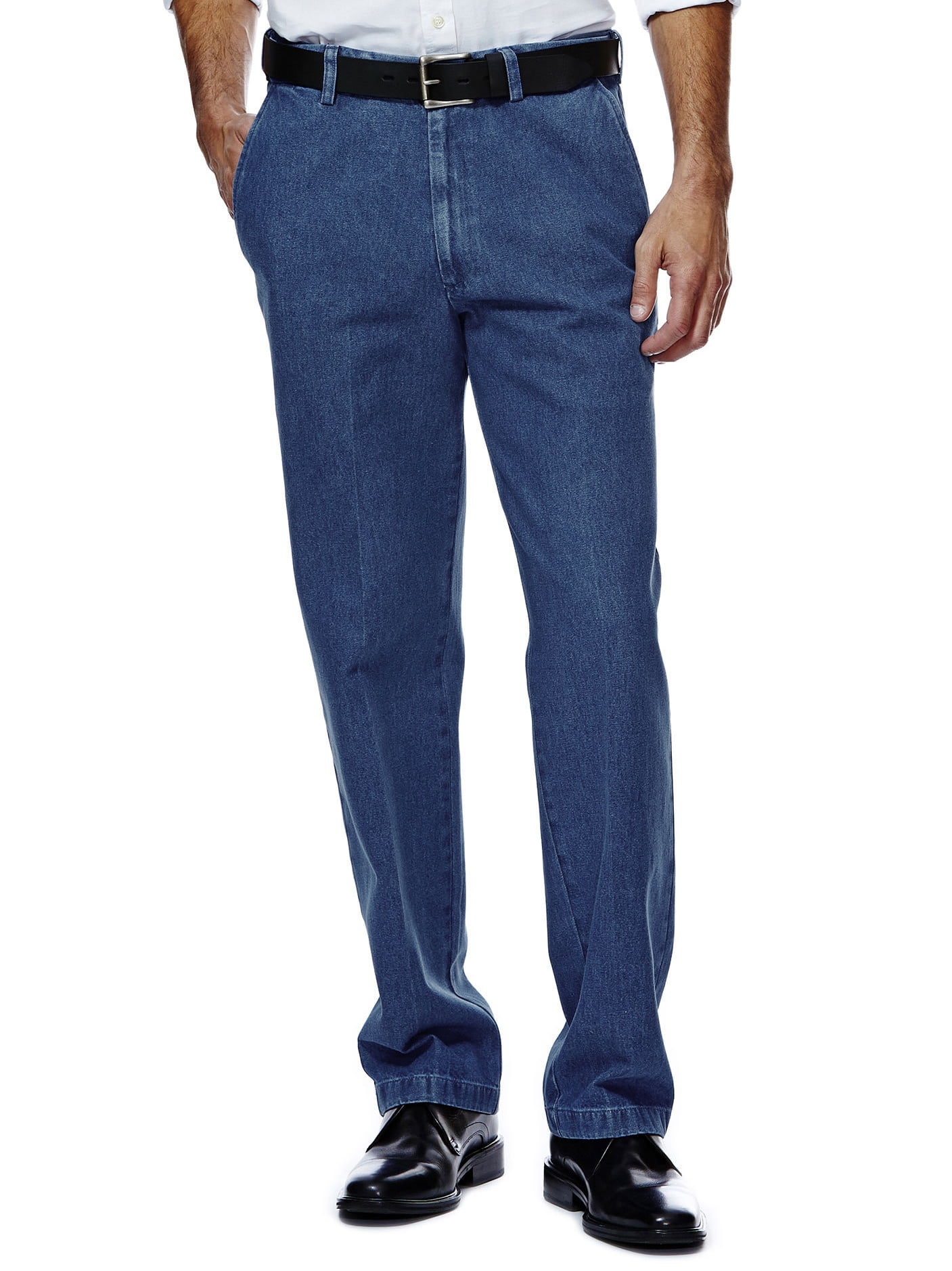 Haggar Men's Work To Weekend Plain Front Denim Pants - Big Sizes, Light ...