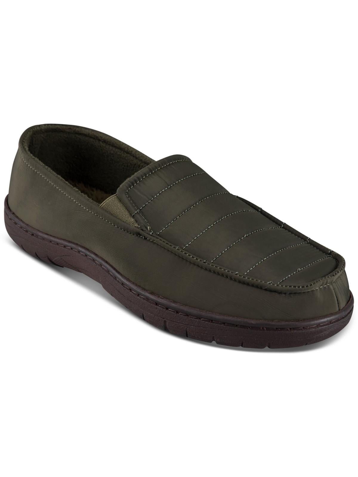 Haggar Mens Quilted Fleece Lined Loafer Slippers - Walmart.com