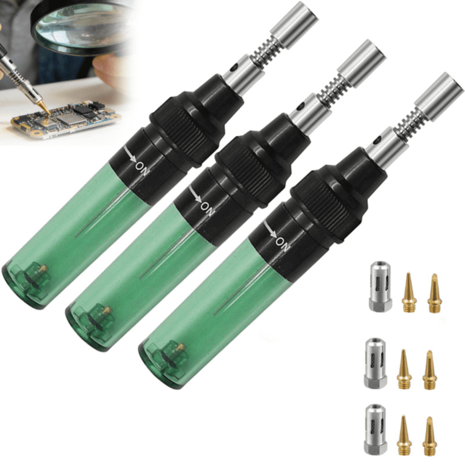 Hagloyecr 4 in 1 Portable Soldering Iron Kit, Cordless Adjustable Gas ...