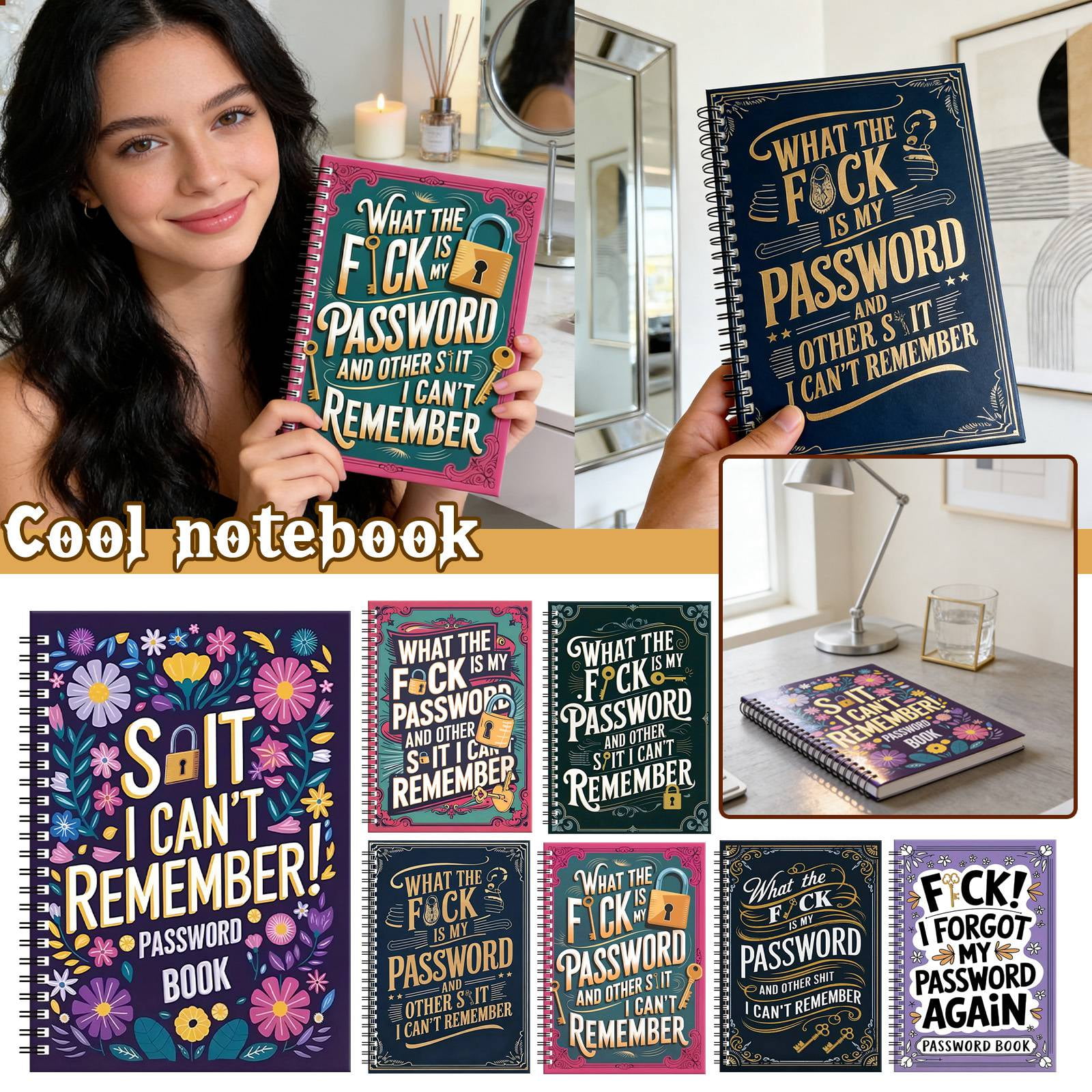 Hagloyecr Funny Password Notebook What The F Words My Password ...
