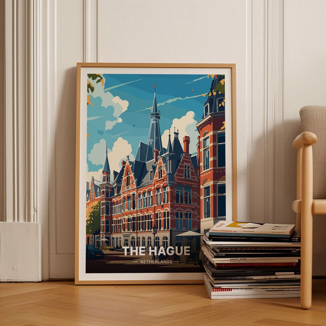 The Hague Travel Poster, Cityscape Wall Art, Netherlands Destination ...