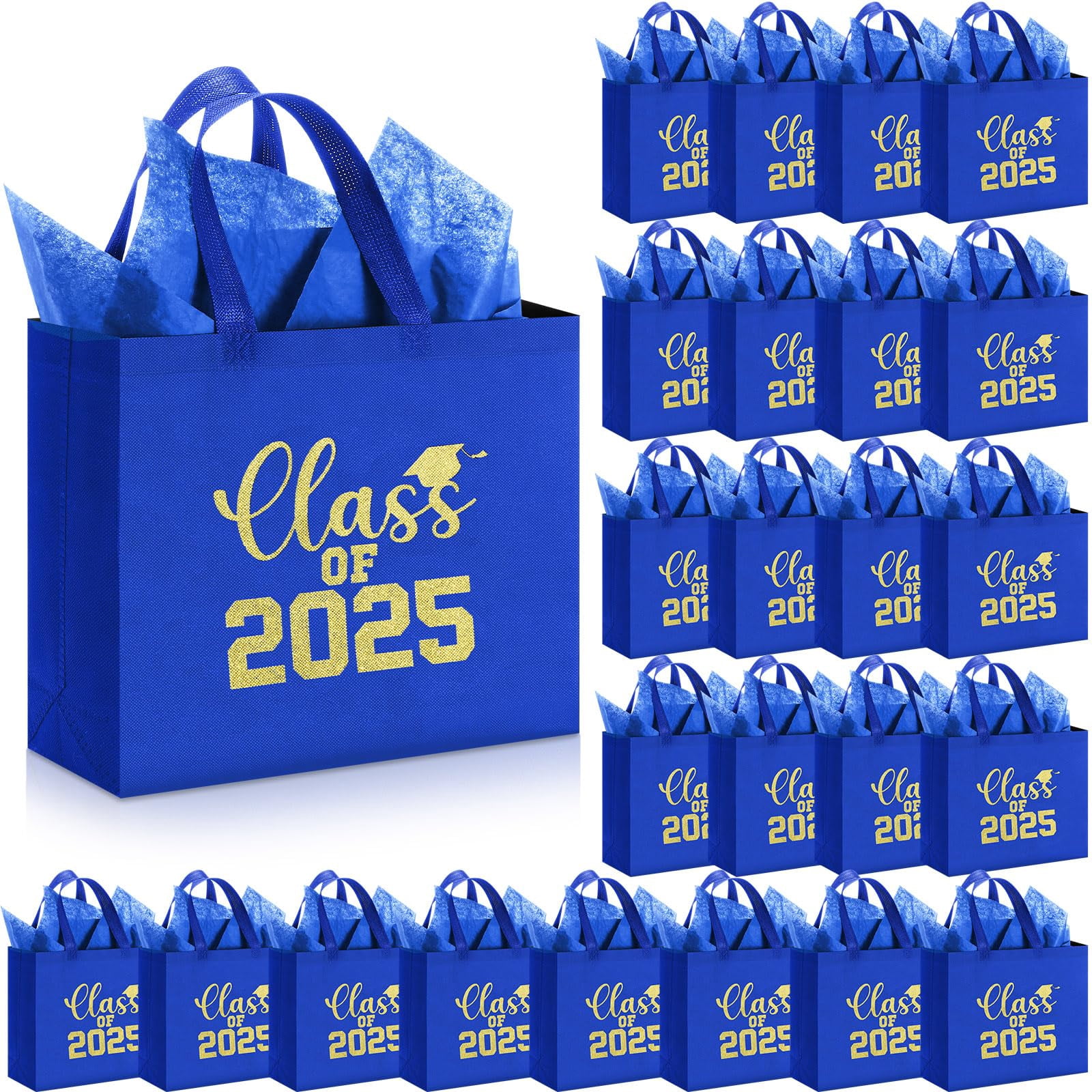 Hahafelt 24 Sets Graduation YYF14 Gift Bags with Reusable Non Woven ...