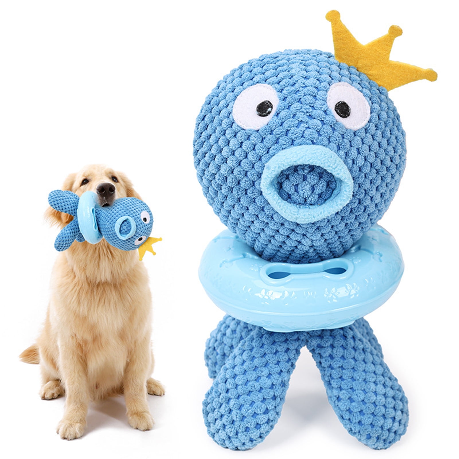 Hahasong Dog Toy - Octopus Shape Pet Squeaky Toy, Interactive Teeth ...
