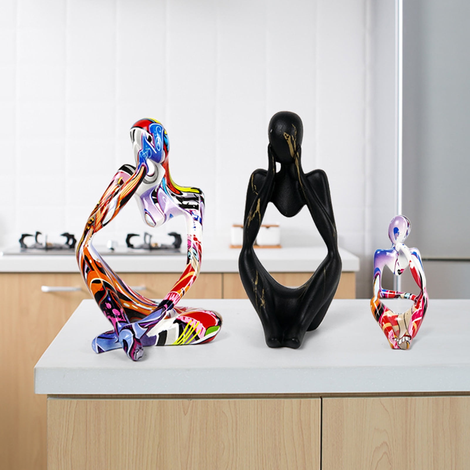 Hahasong Thinker Ornament - Abstract Graffiti Thinker Statue - Colorful ...