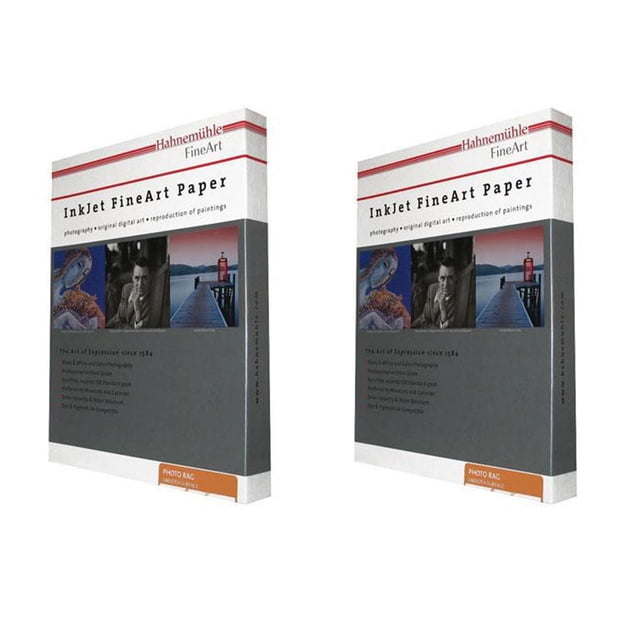Hahnemuhle 2 Pack Matte Photo Rag, 100 % Rag Smooth White Inkjet Paper ...