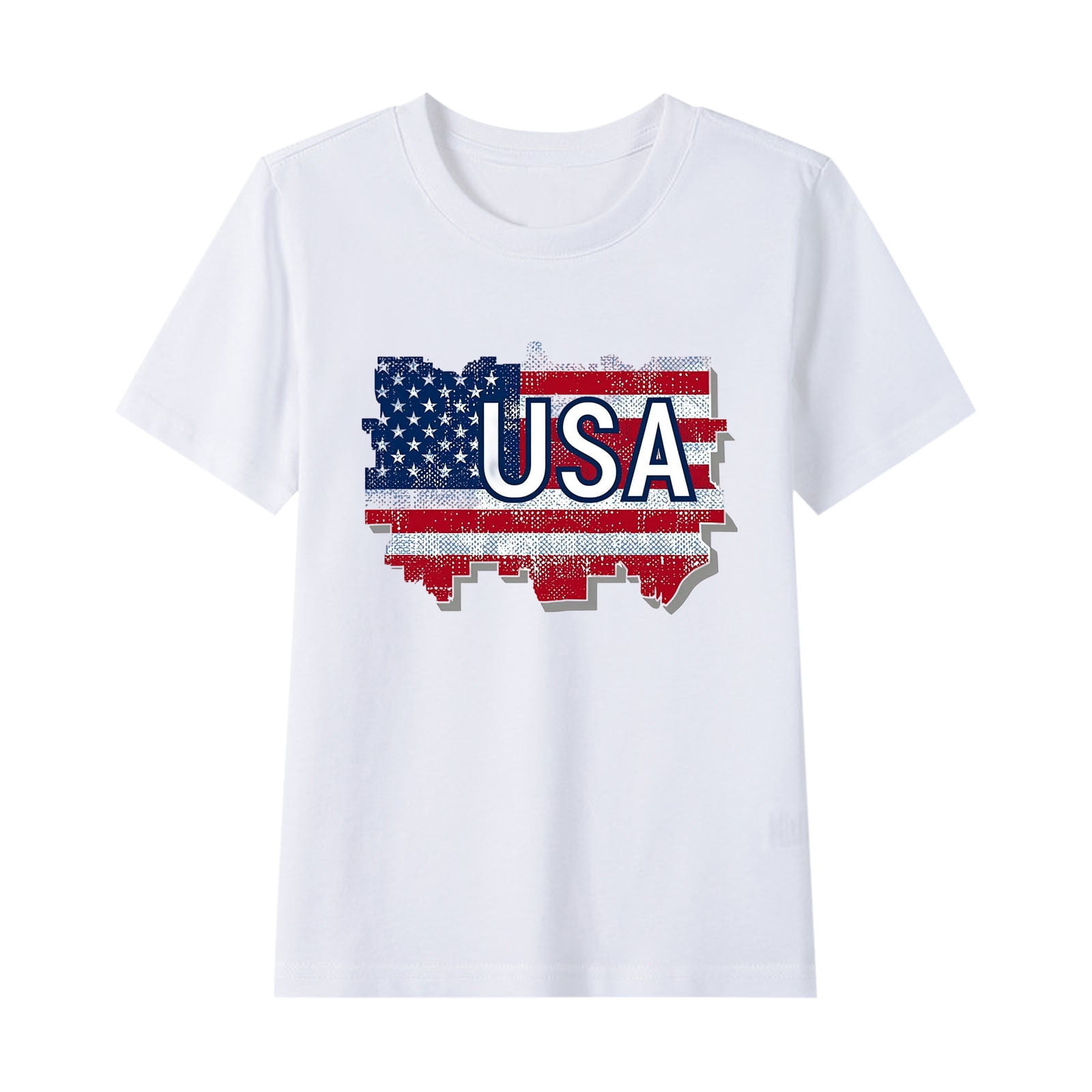 HaiMao Boys 4th of July T-Shirt Red White & Blue USA Tees Stars Striped ...