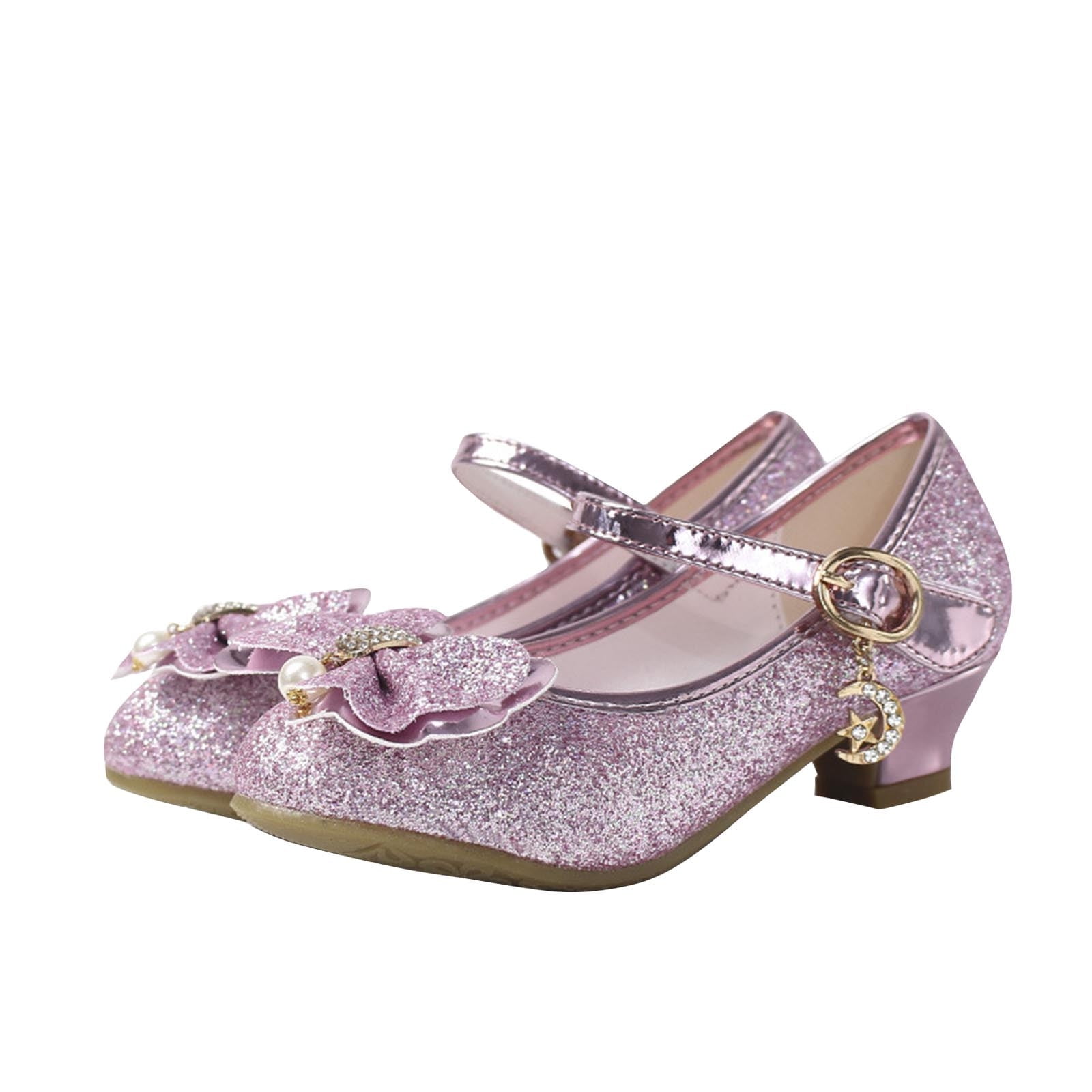 HaiMao Girl's Dress Shoes Mary Jane Glitter Low Heel Wedding Party ...