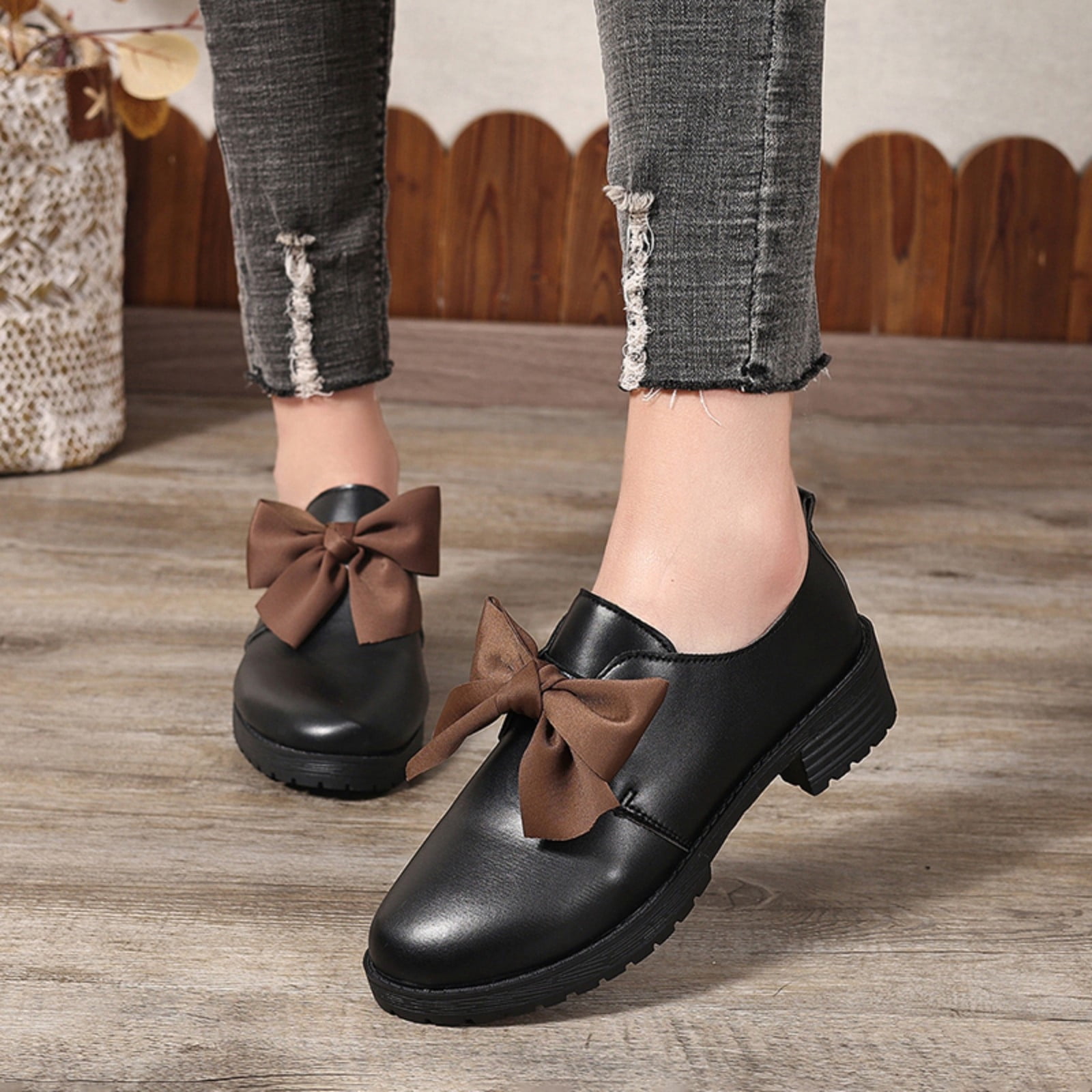 HaiMao Girl’s Dress Shoes Comfort Bowtie Princess School Uniform Shoes ...